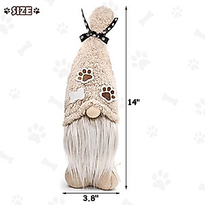 Dog Gnomes Paws Doll Gnomes Spring Stuffed Gnomes Swedish Tomte Puppy Tiered Tray Decoration Handmade Scandinavian Figurine Nordic Plush Spring Summer Farmhouse Home Decor Gift for Dog Lover