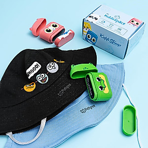 KiddoSpace Name Stamp for Clothing Kids - Kiddostamp™ Customized Double Sided Name Stamp - Personalised Clothing Stamps - Waterproof Name Stamp (White + Black Ink)