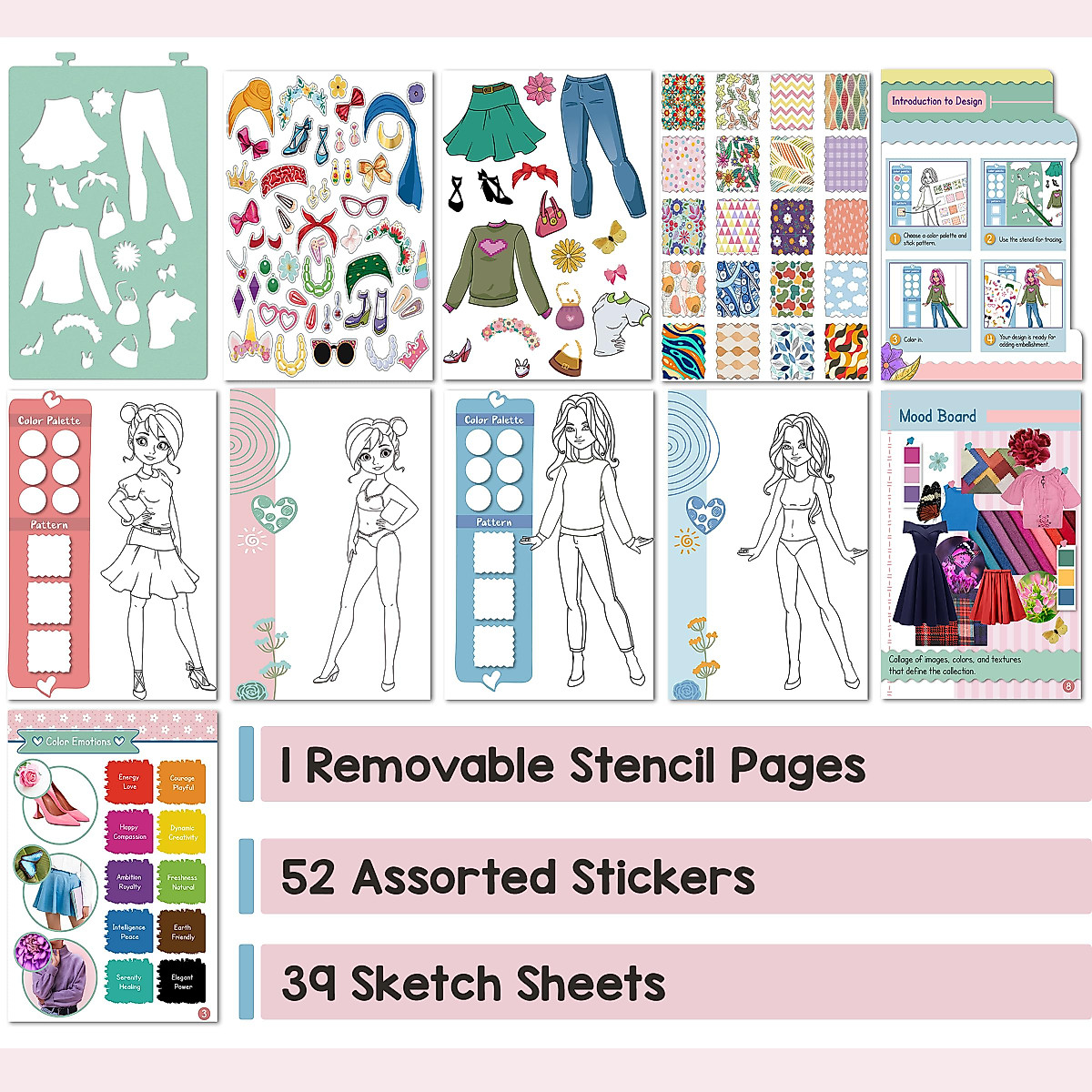 Mr. Pen- Fashion Sketchbook Kit, Fashion Design Sketchbook, Kids Fashion Design Kit, Fashion Designer Kits for Girls, Fashion Design Book, Kids Drawing Kit, Fashion Design for Kids