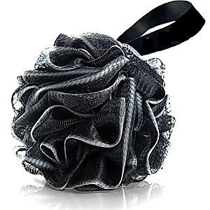 INGVY Dry Brushing Body Brush Bamboo Charcoal Bath Ball Bath Flower Bath Loofah Sponge Shower Pouf Body Scrubber Ball Mesh Pouf Bath Sponge Easy to Use