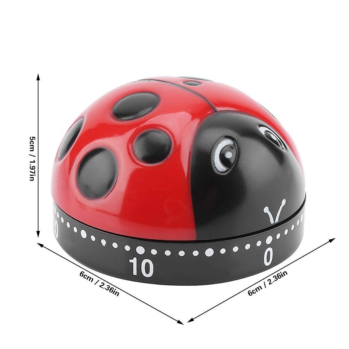 Kitchen Timer, Ladybug Kitchen Timer 60 Minutes Timer Mechanical Wind-Up Timer, Made of ABS, for Use in Salons, or in the Kitchen