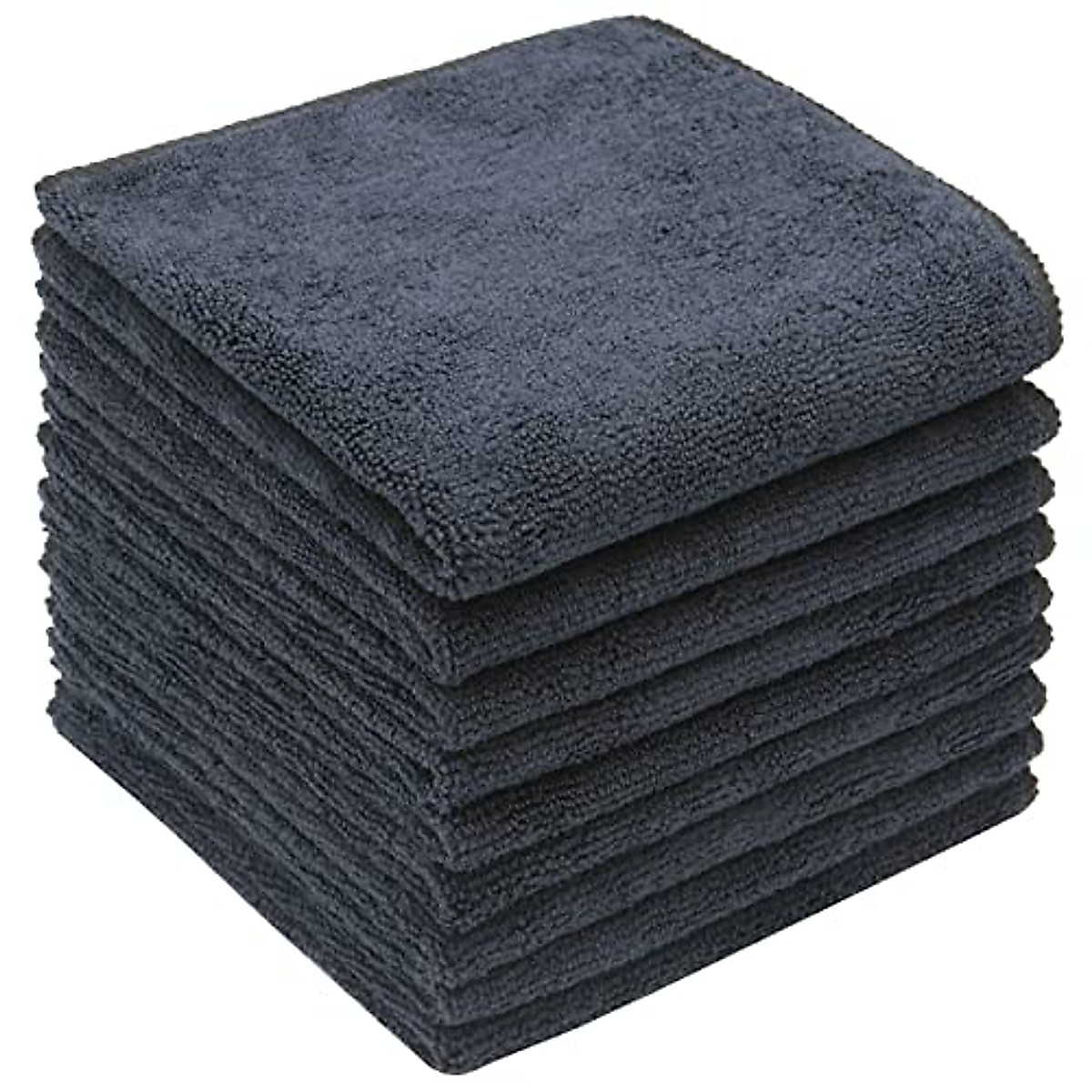 HYLLZB Microfiber Kitchen Dish Cloth Cleaning Rags, 9 Pack Microfiber Cleaning Cloth for Glasses, Lint Free Cloth Rags for Household Cleaning or Cooking, 12 x 12 Inches (Black)
