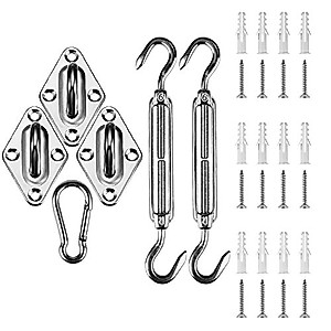 Shade Sail Installation Hardware Kit for Triangle, 6 Inch 304 Grade Stainless Steel Hardware for Patio Garden Outdoors