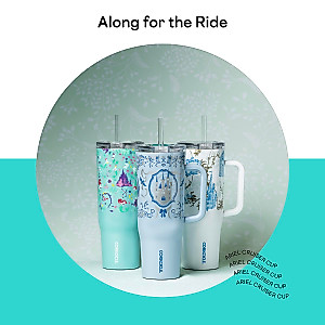 Corkcicle x Disney Princess Ariel Cruiser Insulated Tumbler with Handle & Straw - 40 oz Reusable Water Bottle Keeps Beverages Cold for 20 Hrs, Hot for 9 Hrs – Cupholder Friendly, Spill Proof Tumbler