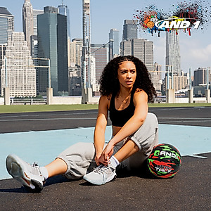 AND1 Ultra Grip Official Regulation Size 7 (29.5 inches) Rubber Deep Channel Construction Streetball, Made for Indoor Outdoor Basketball Games