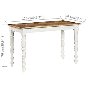 YPWRENH Kitchen Tables Cocktail Table Dining Table 47.2 "x23.6 x29.9 Solid Mango Wood for Dining Room, Kitchen or Living Room