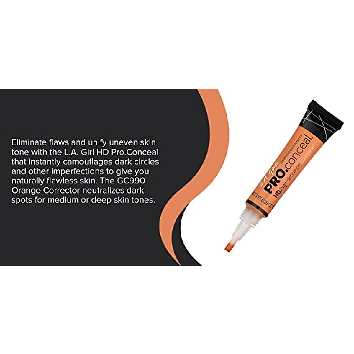 L.A. Girl Pro Conceal HD Concealer,0.28 Ounce (Orange Corrector)