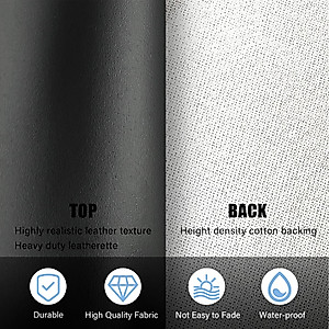 Faux Leather Fabric, 54"x36" Thick Durable Synthetic Upholstery Leather Vinyl, Soft Smooth Waterproof, Durable,Replacement Renovate for Wallets, DIY Projects, Furniture, Car Seats 1 Yard-Black