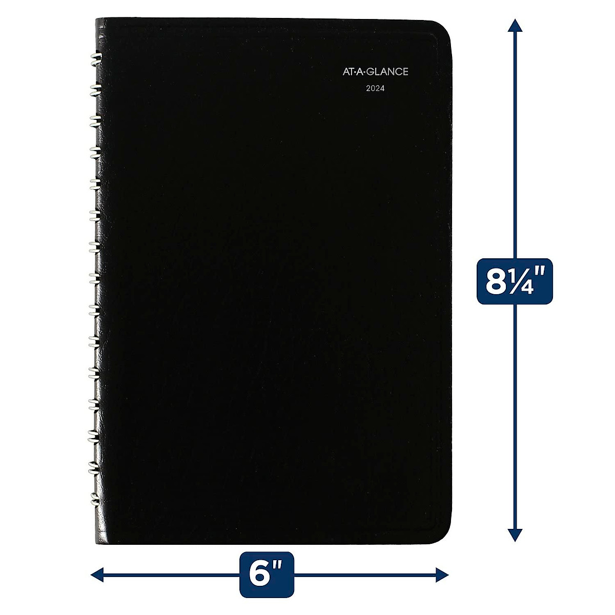 AT-A-GLANCE 2024 Daily Planner, DayMinder, Open Scheduling, 5" x 8", Small, Black (SK460024)