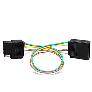 CZC AUTO 4 Pin Trailer Light Wire Harness Extension 18 Gauge 4-Way Flat Wiring Connector, 1ft, for Trailer Boat Car RV Truck