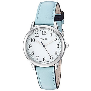 Timex Women's TW2R62900 Easy Reader 30mm Blue/Silver-Tone Leather Strap Watch