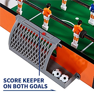 Rally and Roar Tabletop Foosball Mini Soccer Game, 2 Balls, 6 Player Rows, and Built In Scoreboard