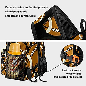 Eiis Sports Pattern Football Personalized School Backpack for Kid-Boy /Girl Toddler Daypack Kindergarten Travel Bookbag