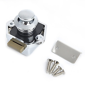 SyLabY 100 Pieces 20mm Mini Push Button Lock Chrome Cabinet Door Catch Keyless Cupboard Latch RV Drawer Locks for Motorhome Camper Caravan Home Yachts Furniture Hardware Accessories