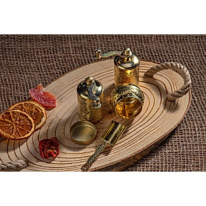 Salt And Pepper Grinder Set - Herb / Pepper Grinder Mill - Spice / Coffee Bean Grinder -Manual (Gold)