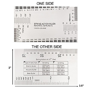 Toolly Guitar Notched Straight Edge Luthier Tools, String Action Gauge and Radius Gauge Guitar Setup Tools