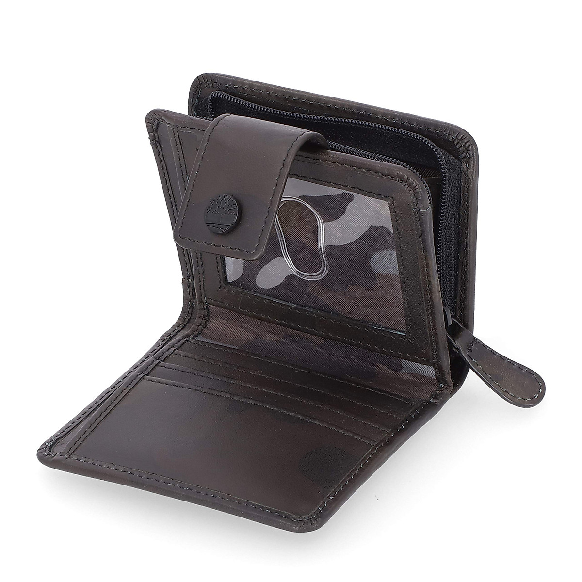 Timberland Womens Leather Rfid Small Indexer Wallet Billfold, Camo, One Size