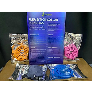 4 Pack Flea Collar for Dogs, 8 Months Flea and Tick Collar for Dogs Puppies, Flea and Tick Prevention for Dogs, Adjustable Waterproof Dog Flea Collar, Dog Flea Tick Treatment-Black Blue Pink Orange