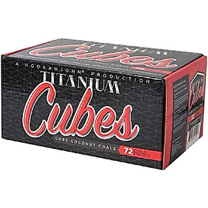 HookahJohn Titanium Coconut Hookah Coals - 72 Count Cubes