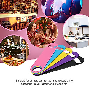 WEGAZ-5 Pack 7 Inches Large Colorful Beer Bottle Openers，Stainless Steel Flat Bottle Opener，Bar Bottle Opener, Bottle Opener Bartender