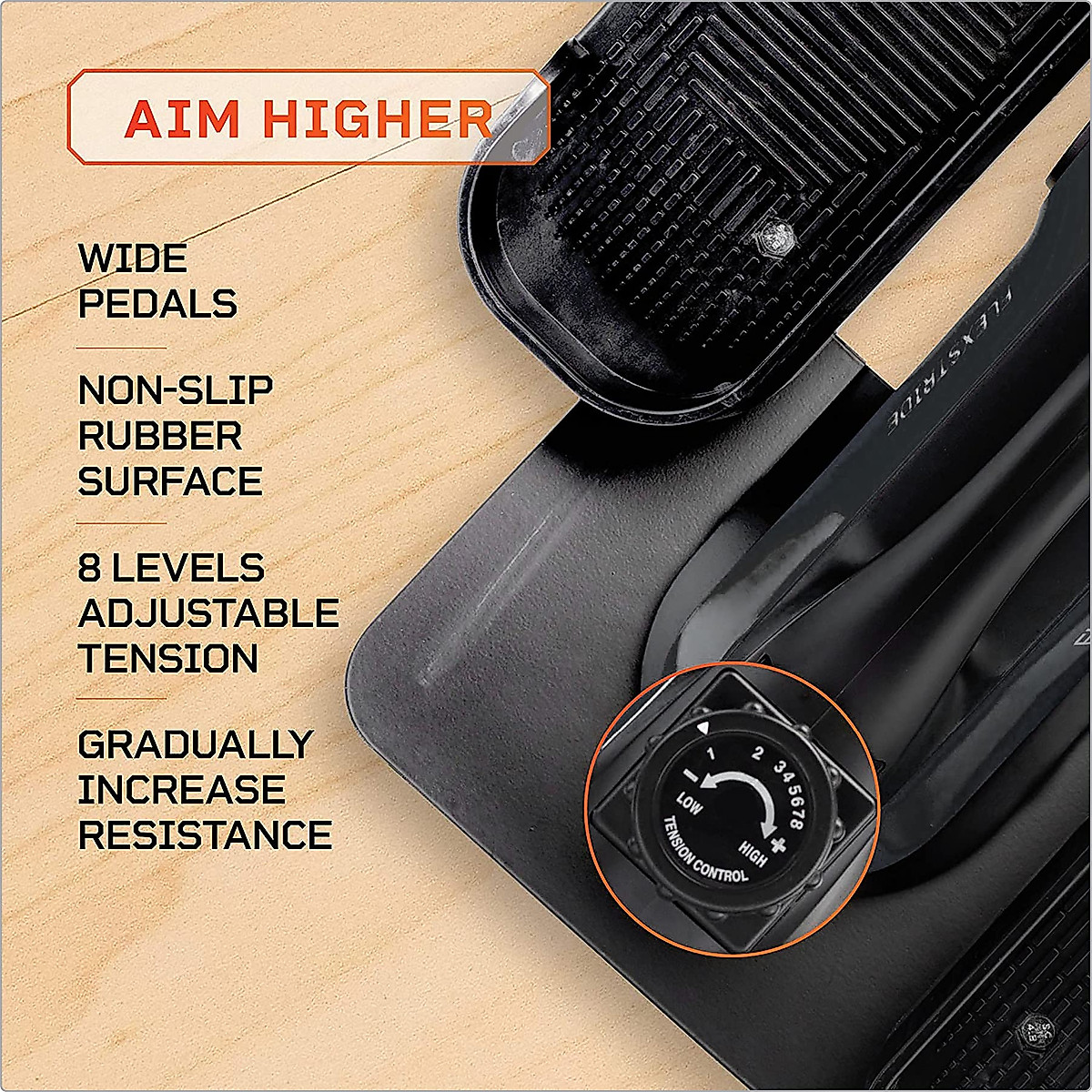 FlexStride Portable Under Desk Elliptical Exercise Machine-Motorized Pedal Exerciser for home workout, Tone Muscles, Energy Boost - Mini Foot & leg exerciser while sitting for seniors with Fitness App