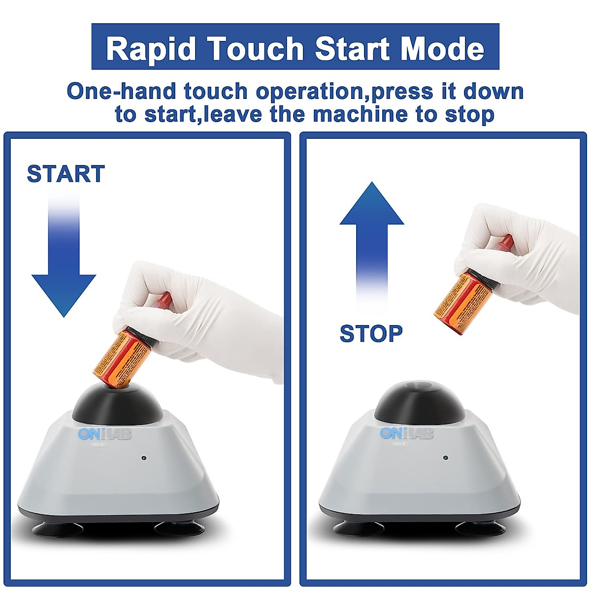 ONiLAB Mini Vortex Mixer with Touch Function, Lab Mixing, Nail Polish,Tattoo Ink,Eyelash Adhesives and Acrylic Paints Mixing, Lab Vortexer for Tubes,Include 120 pcs Stainless Steel Mixing Balls