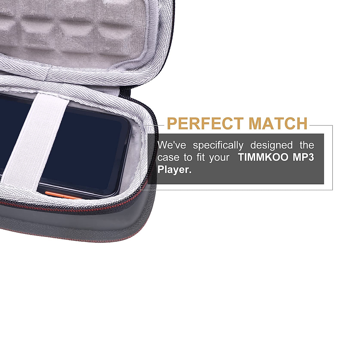 LTGEM MP3 & MP4 Player Case for TIMMKOO/Aiworth/SOULCKER/G.G.Martinsen/Grtdhx/iPod Nano/Sandisk/B Walkman and Other Music Players, Mesh Pocket for USB Cable, Earbuds and Memory Card