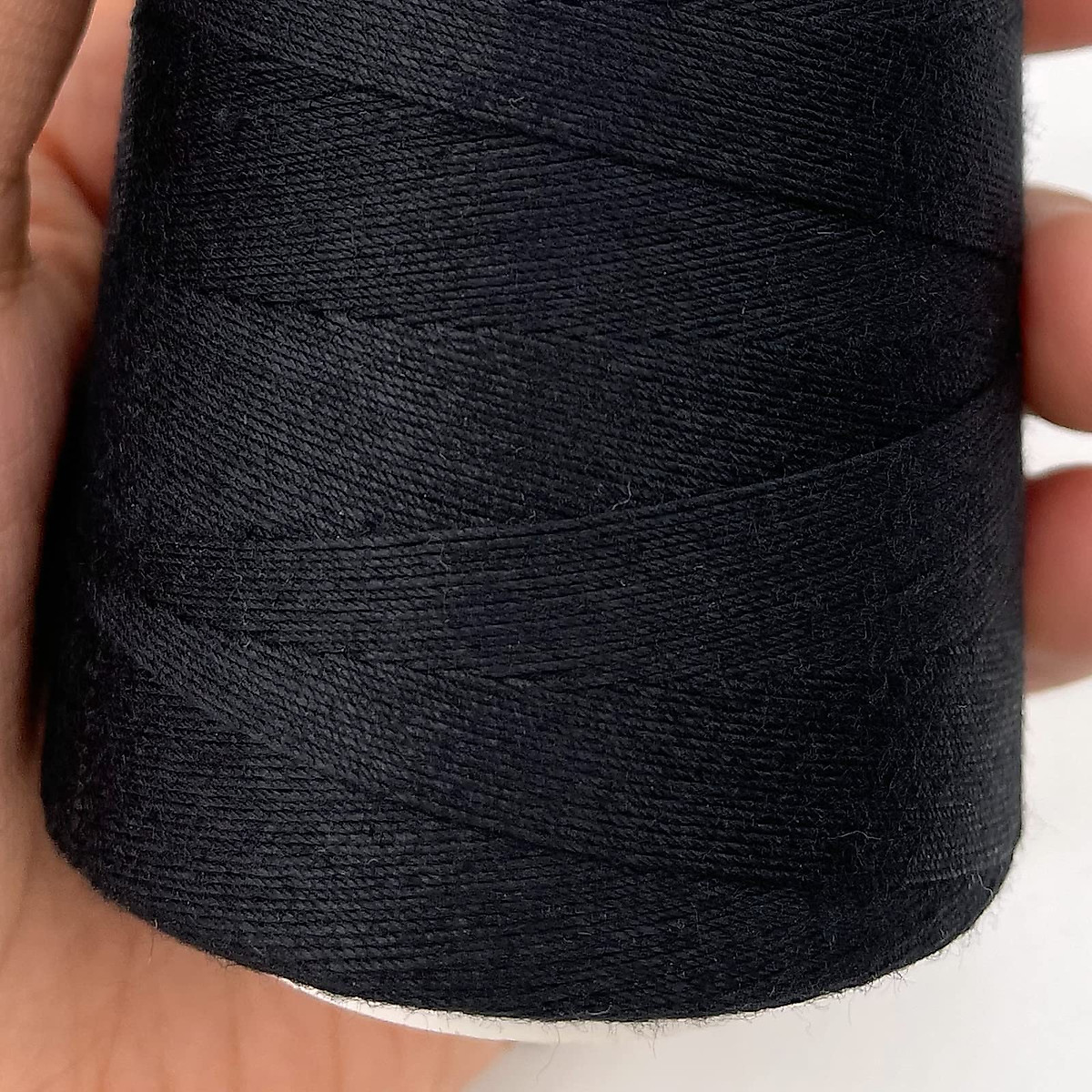 Atimiaza Thick Thread for Sewing Hair, Black Weaving Thread Polyester Thread for Making Wig, Hair Extension Sewing Thread with 3 Pcs Curved Needles (Black)