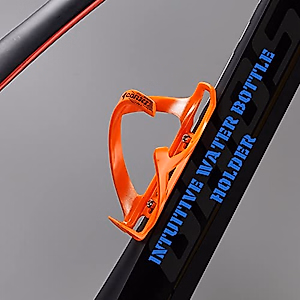 Corki Cycles Bike Water Bottle Holder, Right Side Load Water Bottle Cage for Road Bikes & Mountain Bikes - Orange - 2PACK