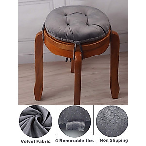 Augld 2 Pack Bar Stool Cushion Small Kids Chair Pad with Ties Round 14”x14”x2”