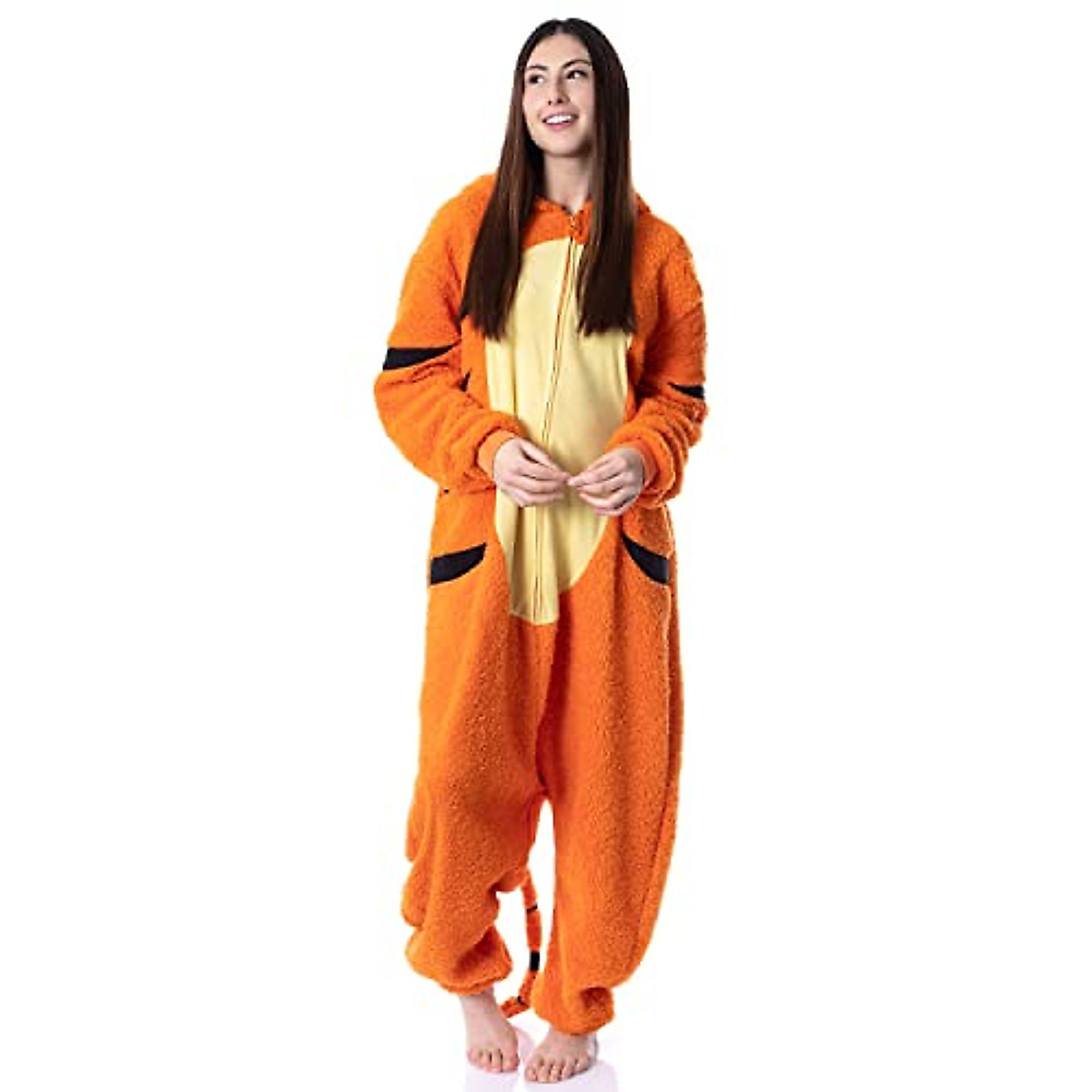 MJC International Disney Winnie The Pooh Adult Tigger Costume Plush Kigurumi Union Suit Pajama Outfit (Small) Orange