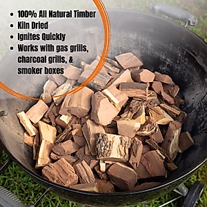 Camerons Smoking Wood Chunks Bulk Box (Apple) ~ 40 Pound Box Value Pack- Kiln Dried BBQ Large Cut Chips - 100% All Natural Barbecue Smoker Chunks for Smoking Meat…