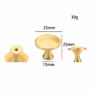 Gold Cabinet Knobs, Brass Double Hole Extended Handle, for Kitchen Cupboard Doors, Closet, Dresser Drawer (Color : Single hole c)