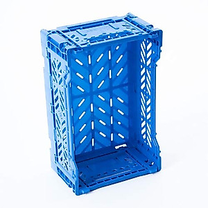 AYKASA Collapsible Storage Bin Container Basket Tote, Folding Basket Crate Container : Storage, Kitchen, Houseware Utility Basket Tote Crate - Mini-Box (Blue)