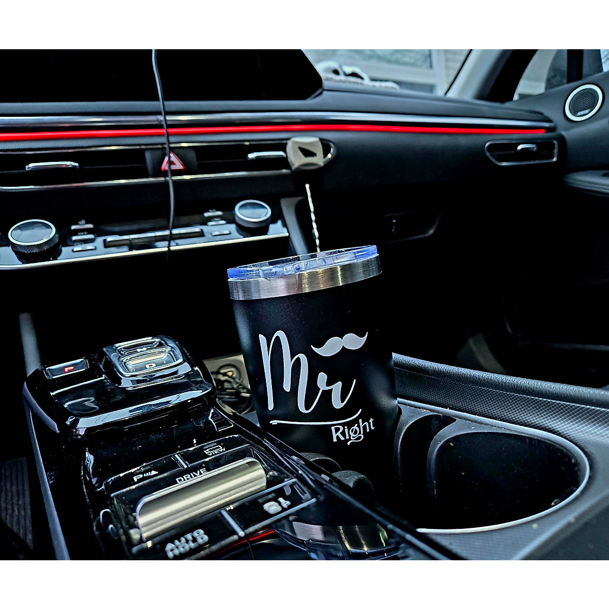 Coffee Tumbler Set 20OzDoubleWall, Travel Insulated Coffee/Tea Thermos, Long-Lasting Hot/Cold Beverages, Couple Gift for anniversary, valentine, birthday surprise- B&W