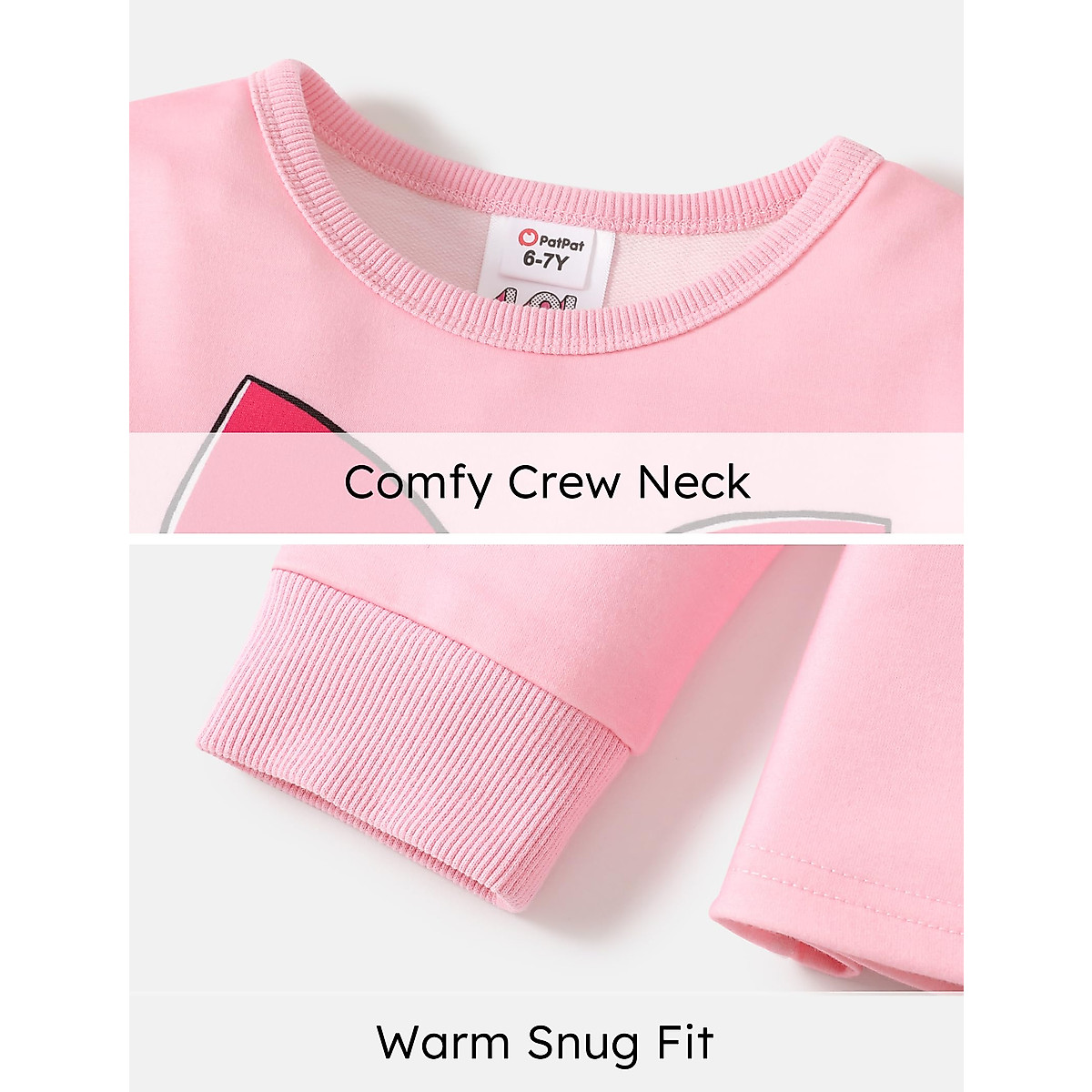 L.O.L. Surprise! Girls 2pcs Print Tee and Leopard Layered Skirt Set Casual Long Sleeve T-shirt and Cake Skirt Party Outfit Pink 5-6 Years