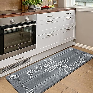 HEBE Anti Fatigue Kitchen Mat Set of 2 Non Slip Cushioned Kitchen Mats for Floor Waterproof Farmhouse Kitchen Rugs and Mats Set Comfort Standing Desk Mat Carpet for Sink,Office,Laundry