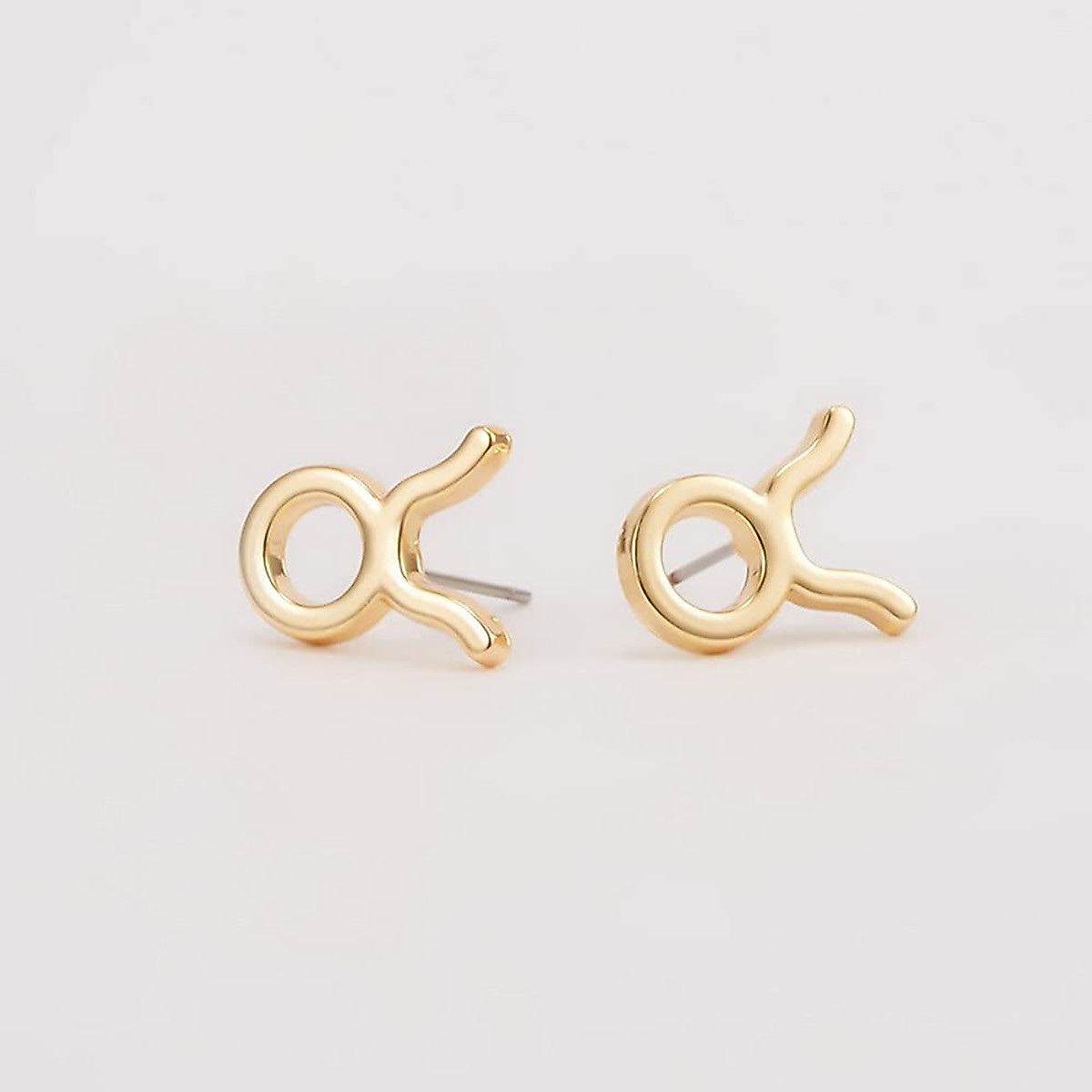 18K Gold Plated Zodiac Stud Earrings 12 Constellation Astrology Card Packaging Horoscope 18K Gold Plated Little Ear Stud for Women Birthday Anniversary Friendship Exquisite Jewelry Gift-Taurus