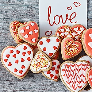 5 Pieces Heart Cookie Cutter Set Valentine’s Day Heart Shapes Stainless Steel Cutters Molds for Anniversary, Bridal, Engagement and Valentine,Wedding,Baking Gifts