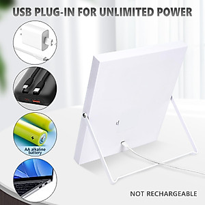 Vanity Mirror with Lights,10"x12" Lighted Makeup Mirror, 3 Colors Dimmable, 360 Degree Rotation Makeup Mirror with Lights, Dual Power Supply, Portable Led Makeup Mirror, Smart Touch Control (White)