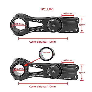 FOMTOR Bike Stem 90 Degree 110mm 31.8mm 25.4 mm Universal Adjustable MTB Stem BMX Handlebar Stems Aluminum Alloy for Mountain Bike, Road Bike, Fixie Gear Bicycle, BMX, MTB Cycling