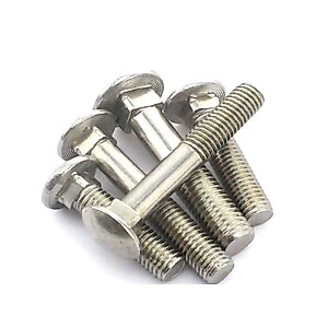 (2 pcs) 201 Stainless Steel Small Head Carriage Bolt, for Mechanical and Electrical and Other Metal M12x60mm.