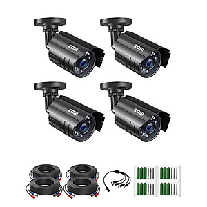ZOSI 4PK 1920TVL 1080P Security Camera 3.6mm Lens 2MP CCTV Camera Home Security Day Night Waterproof Camera for 1080P/5MP/4K HD-TVI Analog DVR System