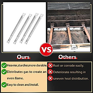 RJC32A RJC011P Burner Replacement Parts for RCS Premier Series Gas Grill Parts Summerset Sizzier Grill Parts Stainless Steel Burner 4 Pcs