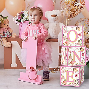 My Fairy First Birthday Decorations Balloons Box, 3pcs Baby Boxes with Letters, Fairy 1st Birthday Decorations Balloons Boxes for Girl Baby Showers Anniversary Party Backdrop, Photography Props