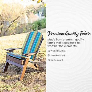 RSH Decor: Sunbrella Tufted Adirondack Chair Cushion | 42.5” x 21” | Sunbrella Performance Fabric | Water and Fade-Resistant | Outdoor Cushion for Patio Furniture | Shore Classic