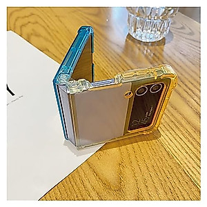 Gradient Phone Case for Samsung Galaxy Z Flip 4 5 ZFlip 3 Flip 5 3 4 Hard Transparent PC Cover (Color : BluePurple, Size : for Samsung Z Flip 5)