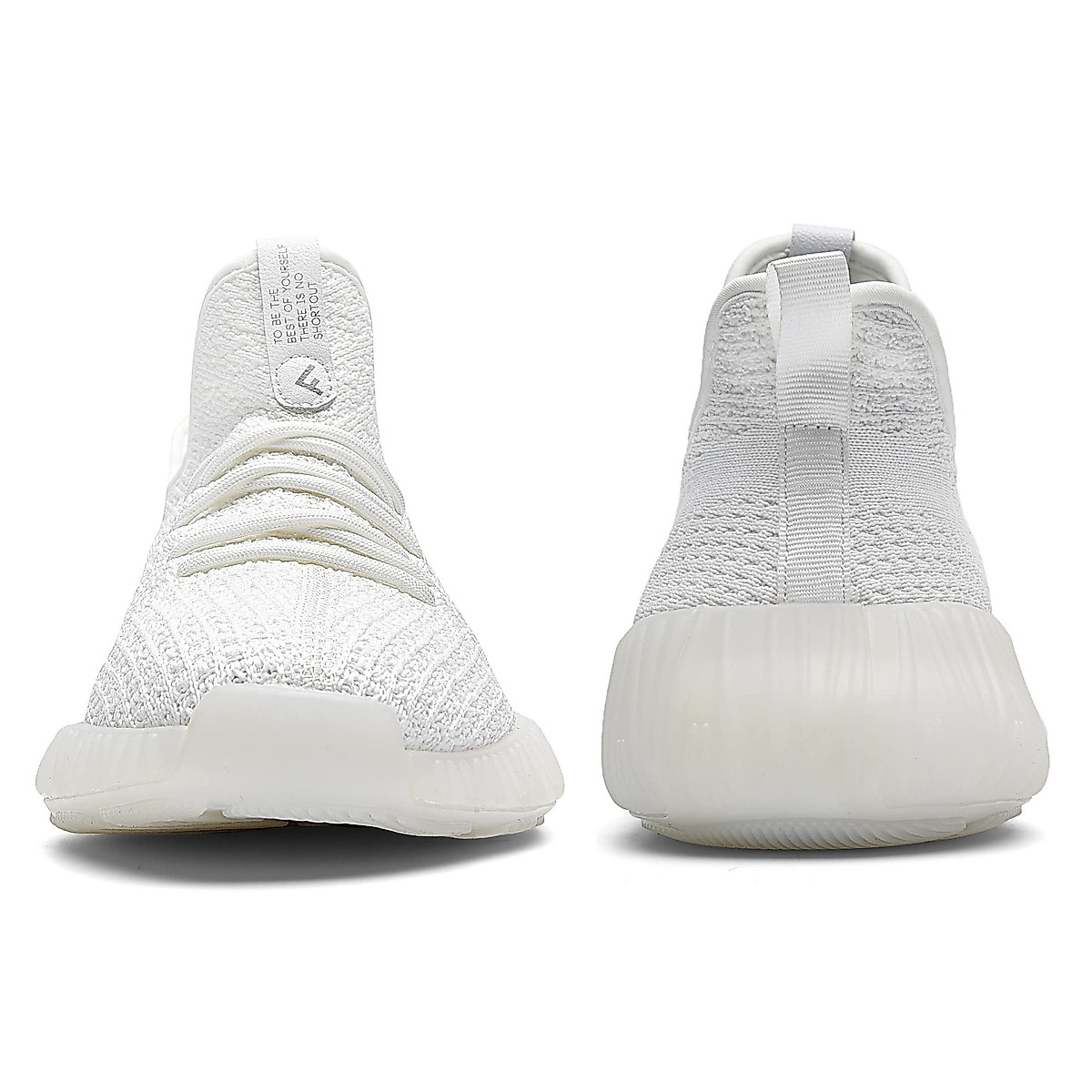 EFOBIH Walking Shoes for Men Breathable Mesh Comfort Athletic Work Gym Slip on Running Tennis Sneakers White US 8