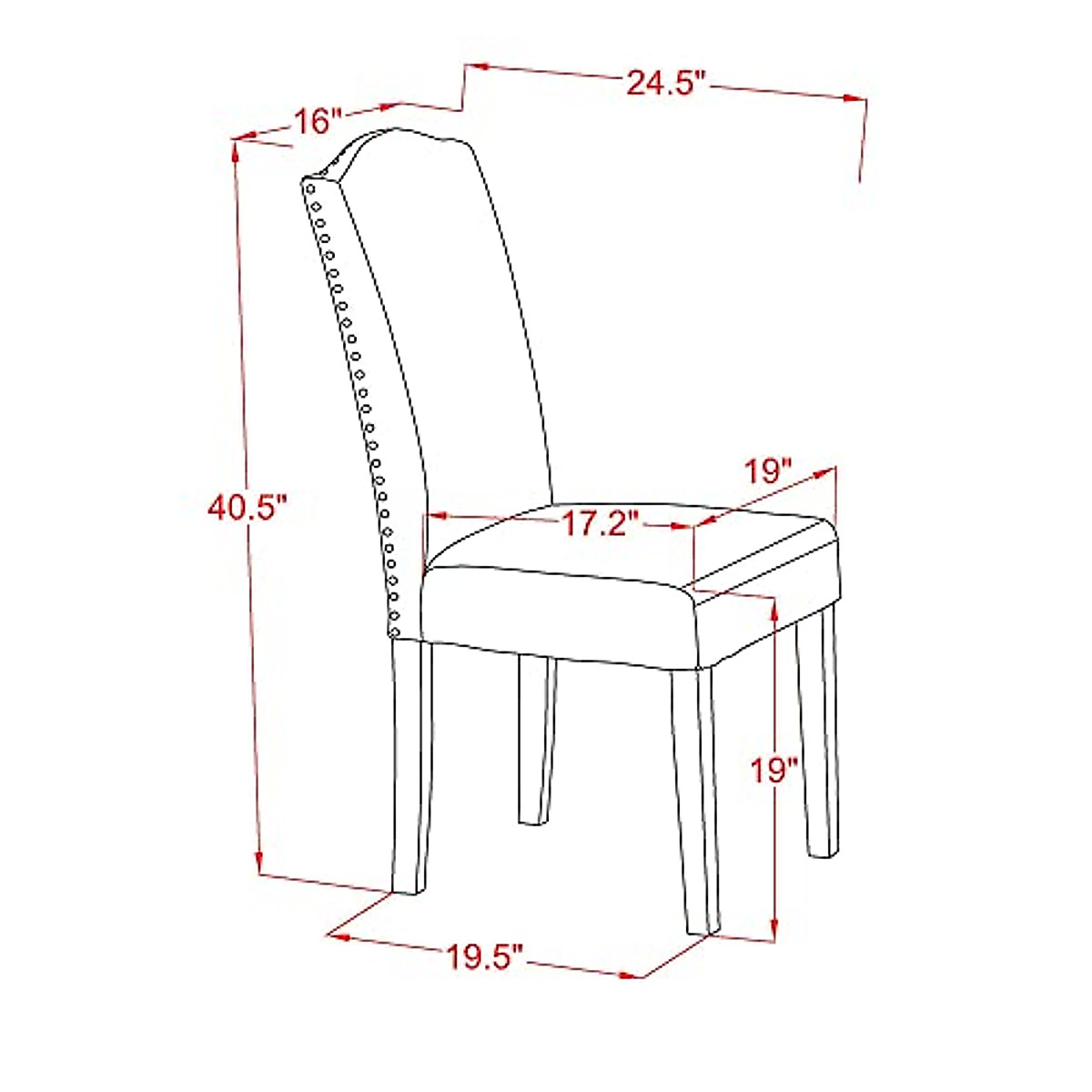 East West Furniture DUEN7-BLK-69 Dining Room Table Set, 7-Piece