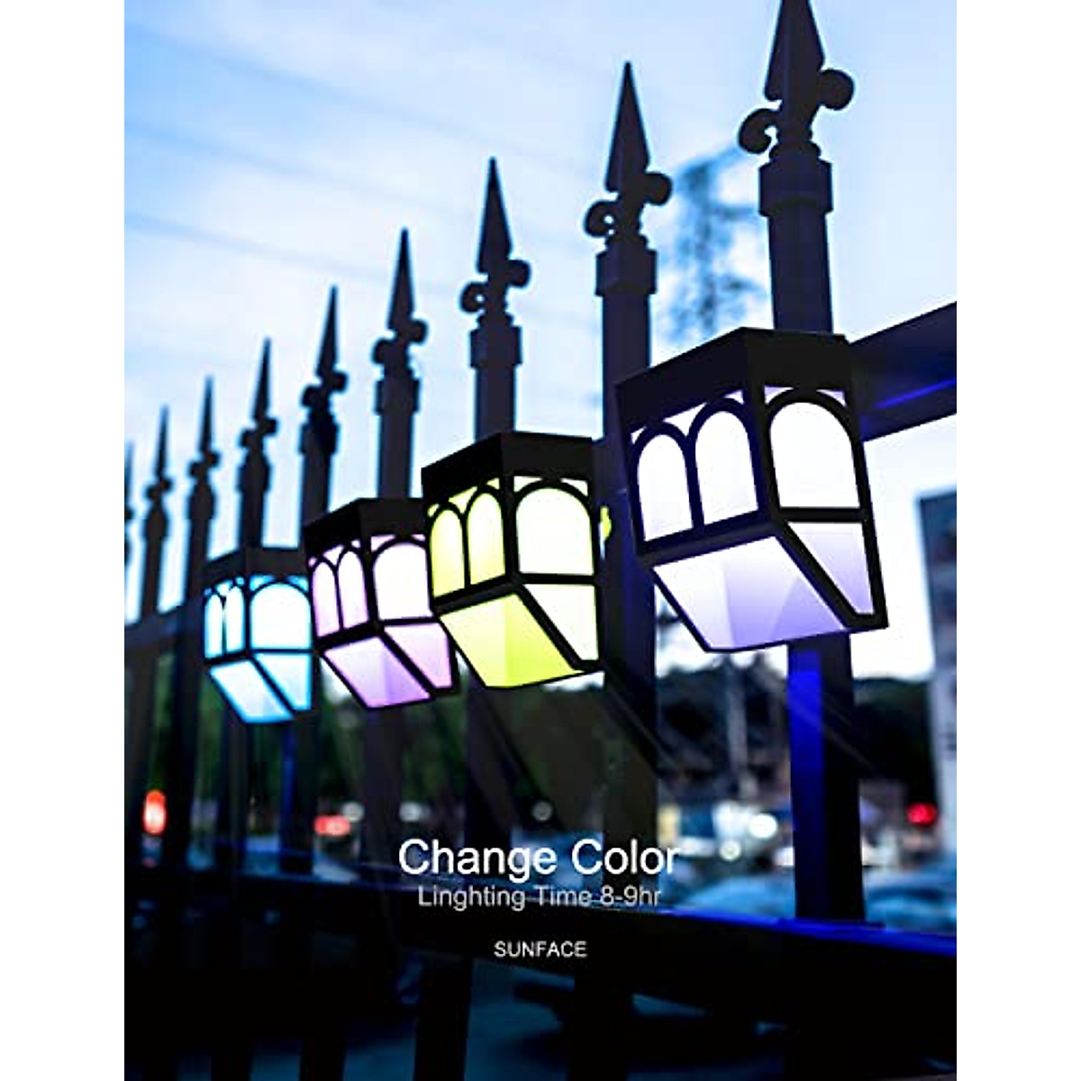 SUNFACE Solar Deck Lights, Led Outdoor Garden Decorative Wall Mount Fence Post Lighting, 6 Packs